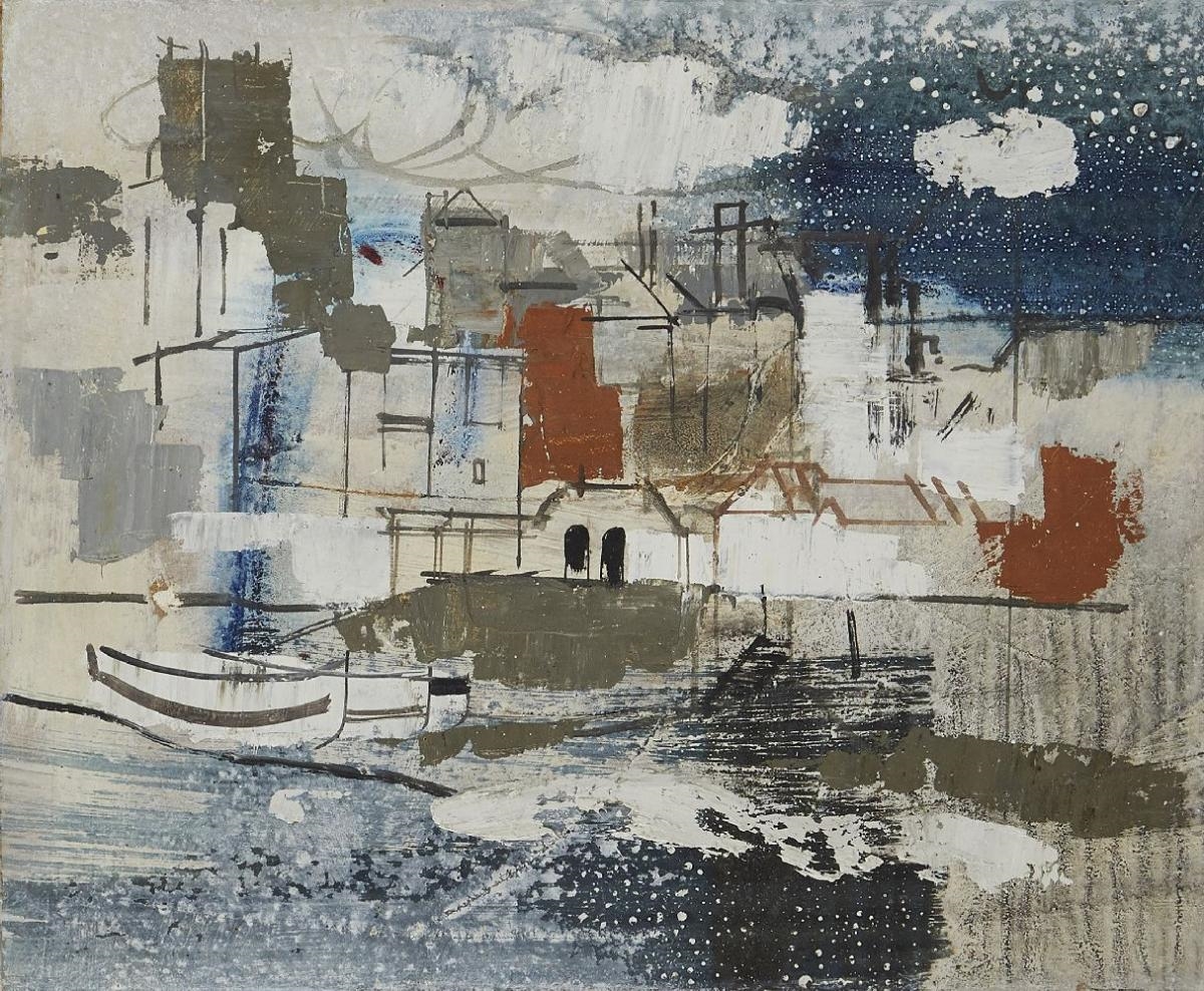 George Hammond Steel | Sailing boat by a cottage | MutualArt