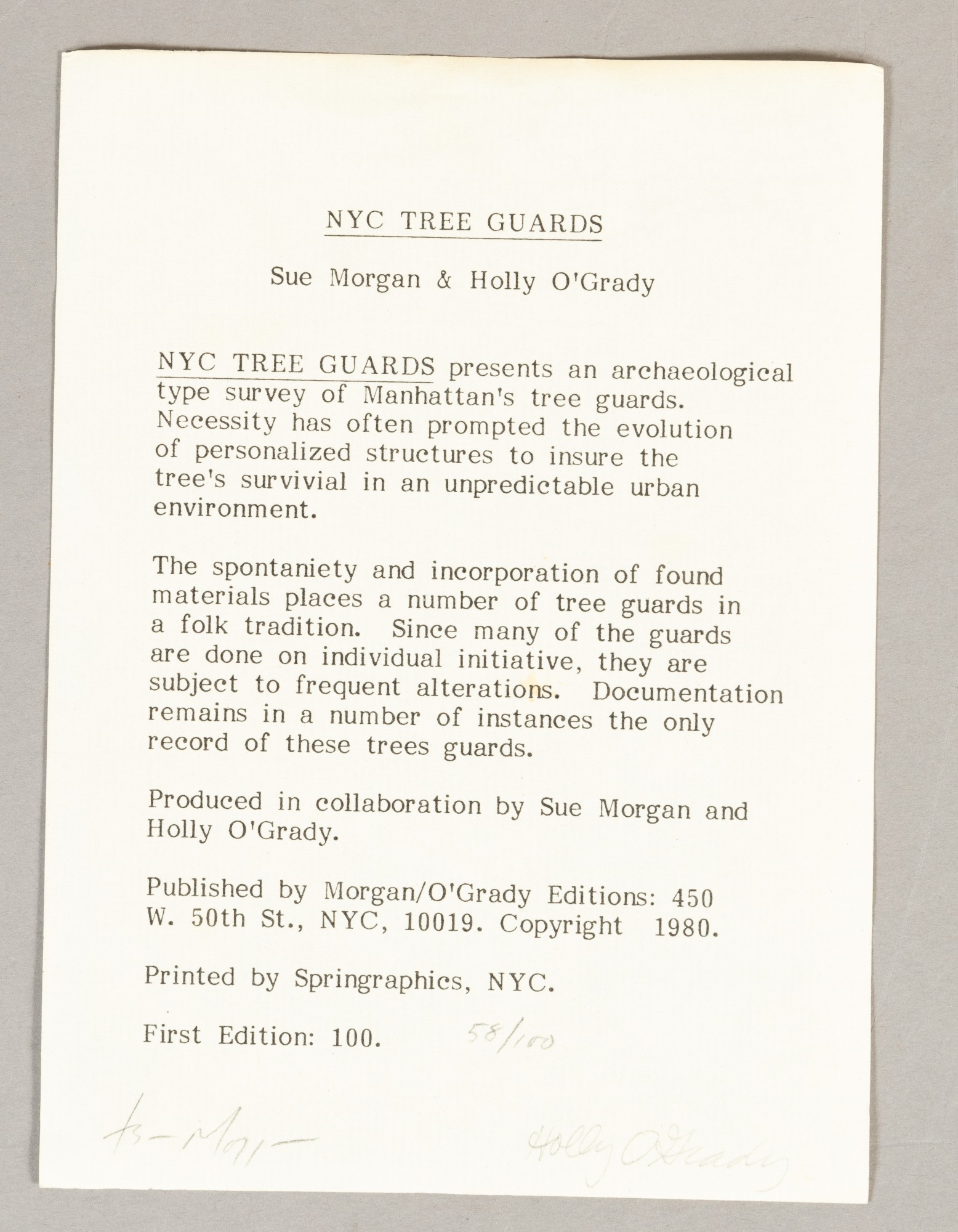 Sue Morgan | NYC Tree Guards | MutualArt