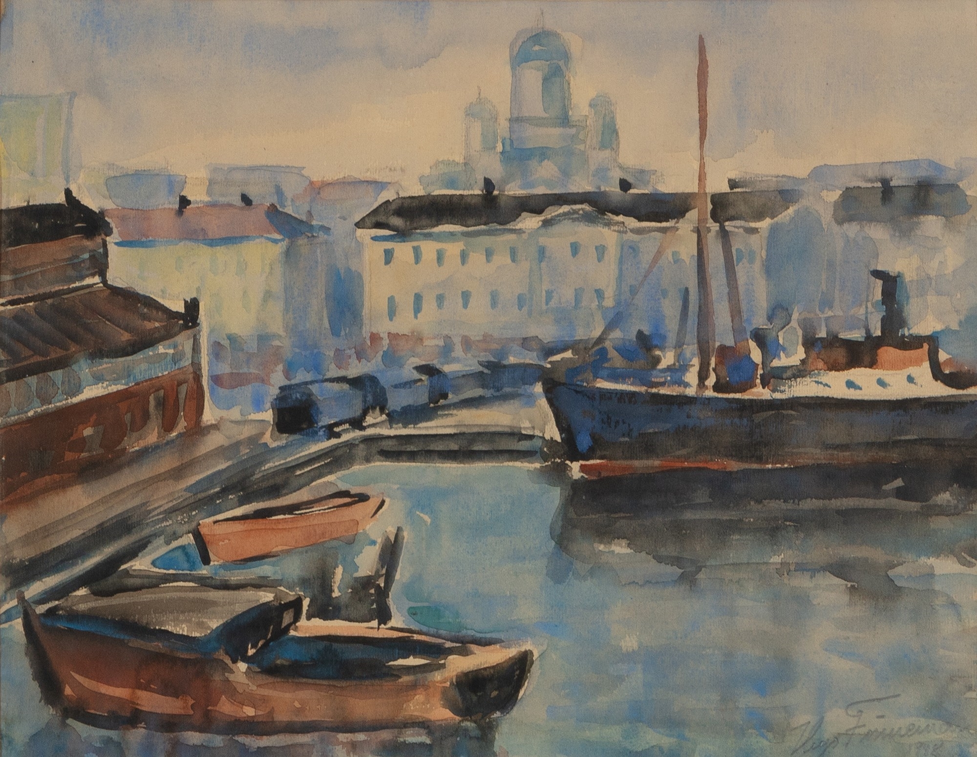 Hugo Finneman | The market square (1948) | MutualArt