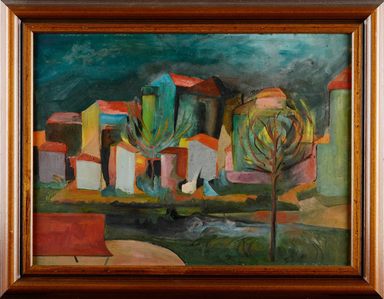 Álvaro Rocha | Landscape with houses | MutualArt