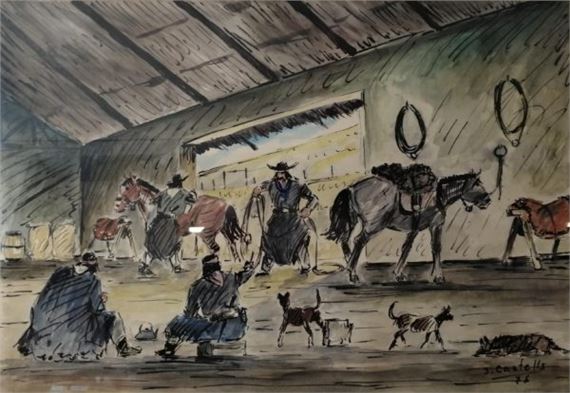 Juan CastellsMartí | En el galpón (1976) | MutualArt