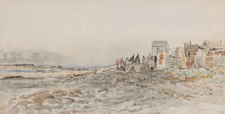 Frederick Arthur Verner | Overturned Canoes at an Indian Village (1879 ...