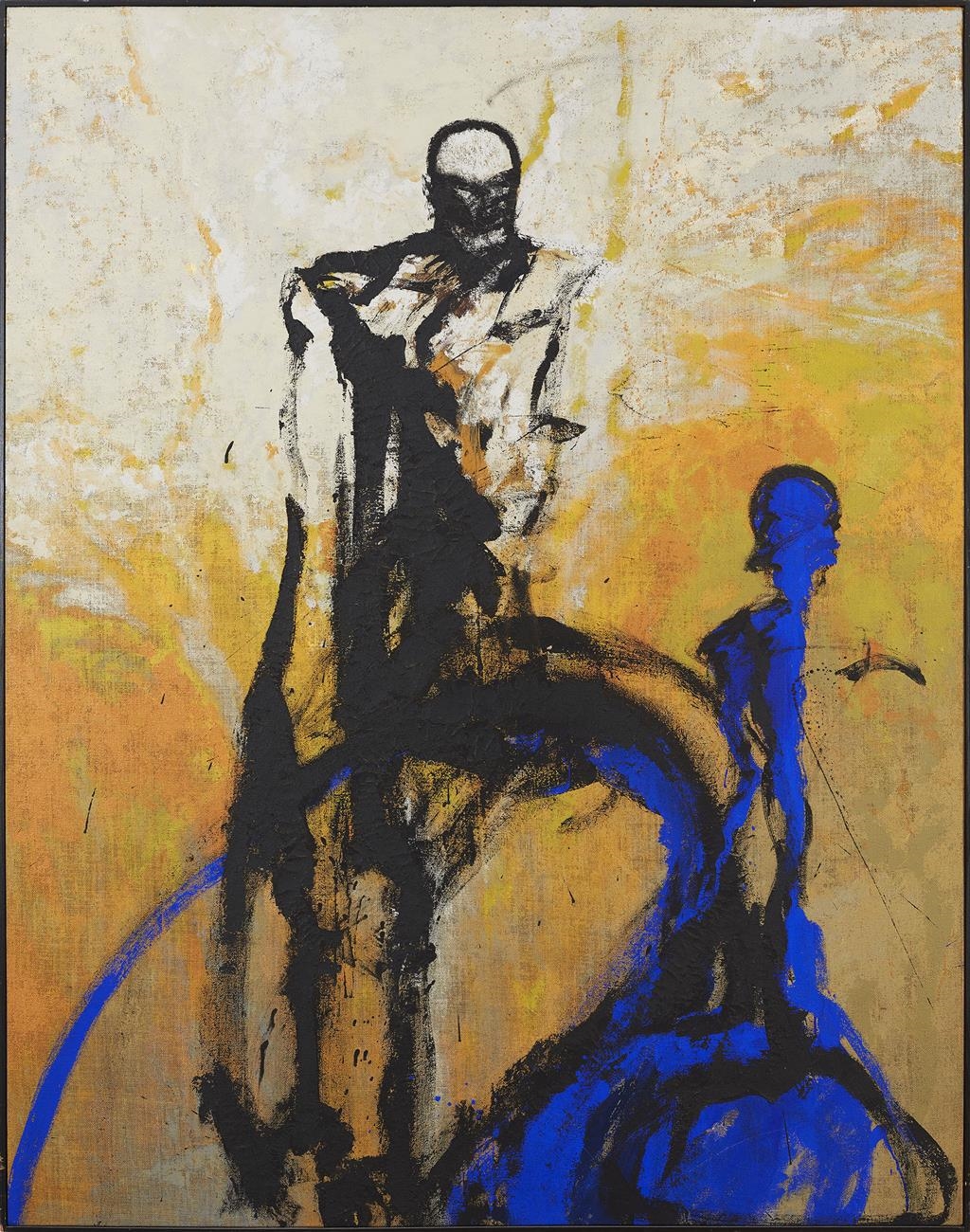 Jean Remlinger | Grand personnage bleu et noir | MutualArt