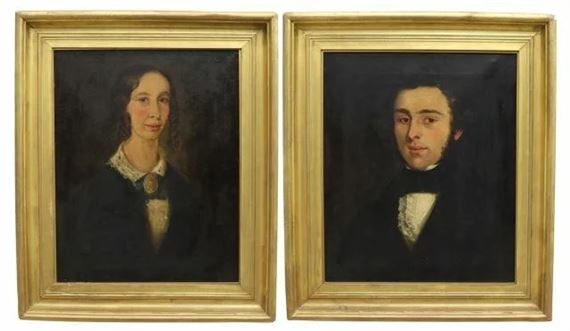 British School, 19th Century | Two works: Portraits of William Roberts ...