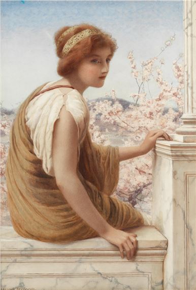 Henry Ryland | Girls by a wellhead with birds | MutualArt
