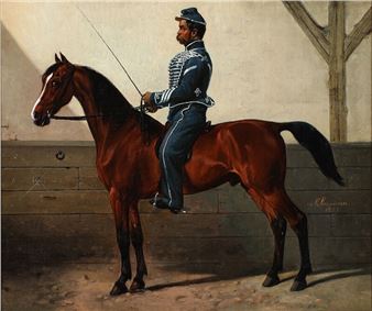 Niels Simonsen | A Danish hussar and guard (1851) | MutualArt