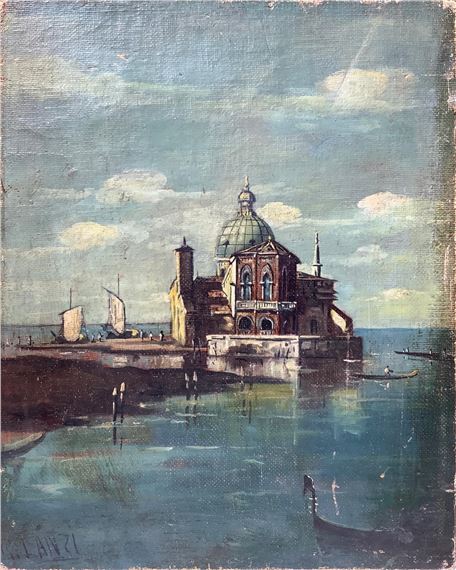 Rino Lanzi | Depicting the lagoon whim with church on island | MutualArt