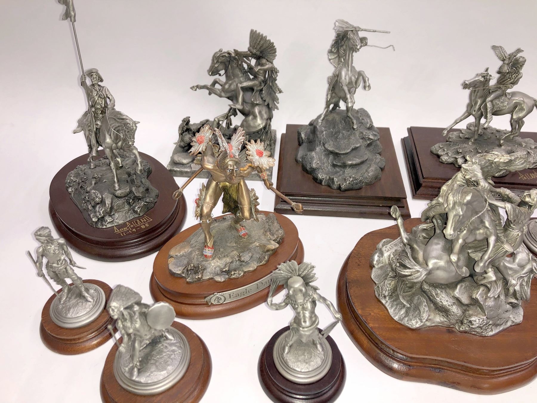 Donald Jack Polland | American Indian themed pewter sculptures (4 ...