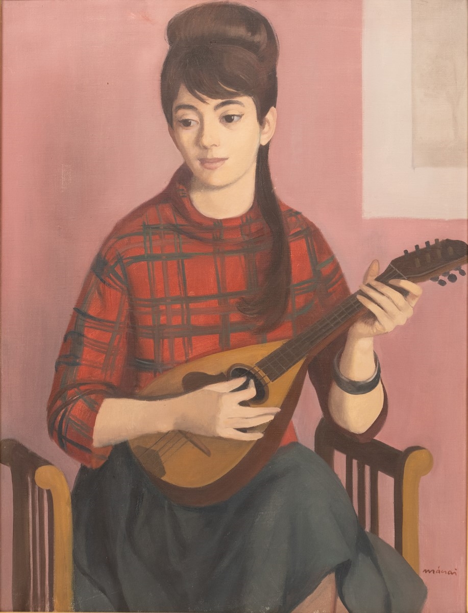 István Mácsai | Woman with a mandolin | MutualArt