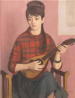 István Mácsai | Woman with a mandolin | MutualArt