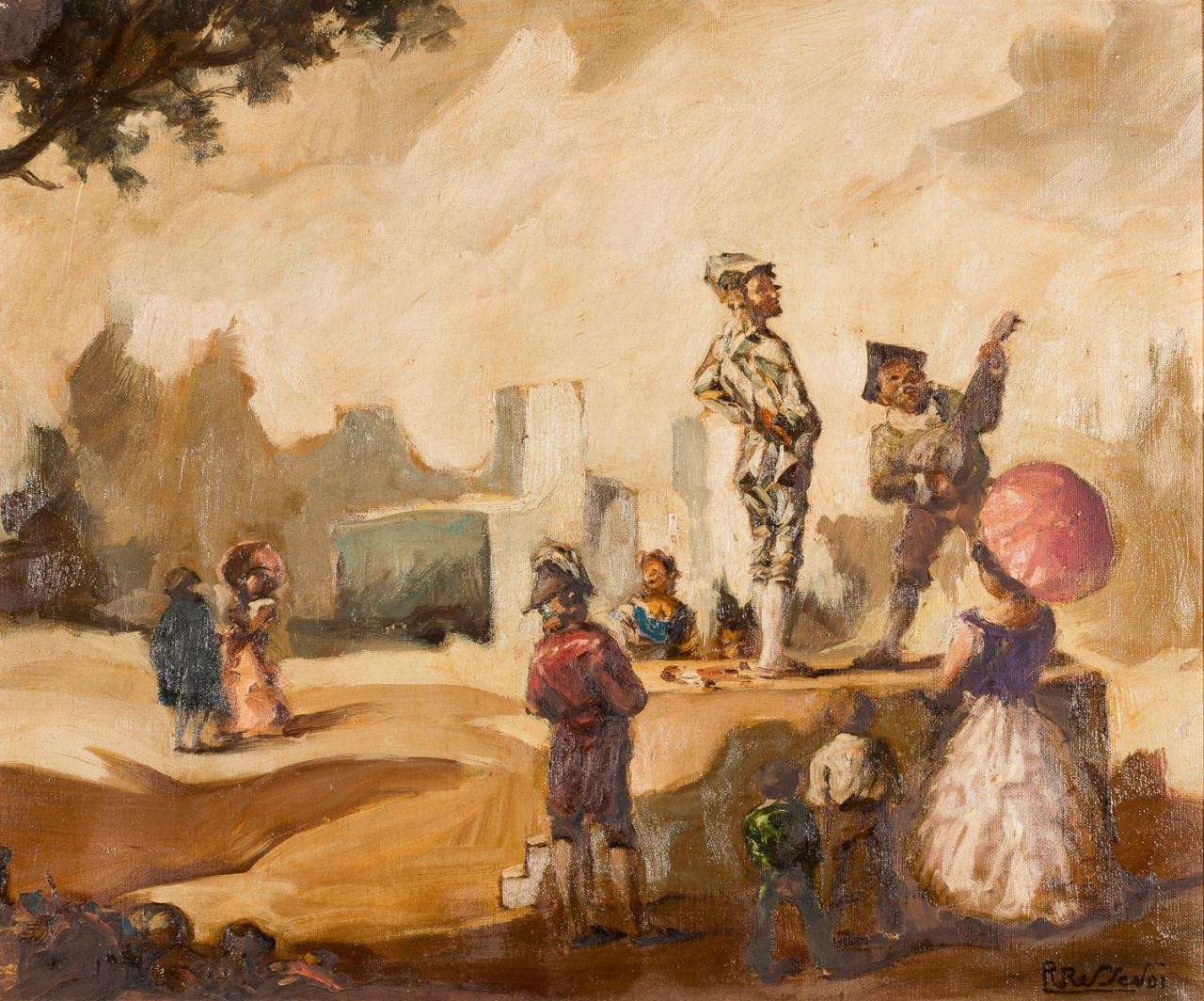 Baldomero Romero Ressendi | Escena goyesca | MutualArt