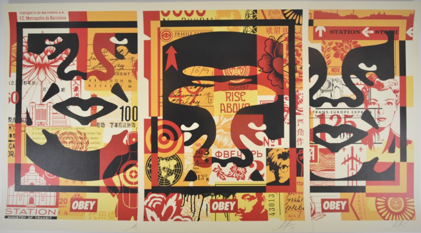 Shepard Fairey | Triptych: OBEY (2020) | MutualArt