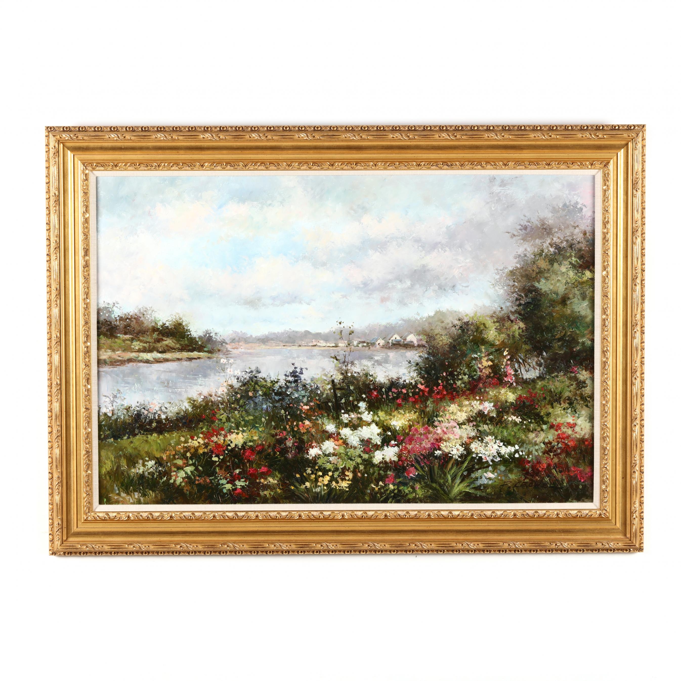 P. Crowell | Landscape with Wildflowers | MutualArt