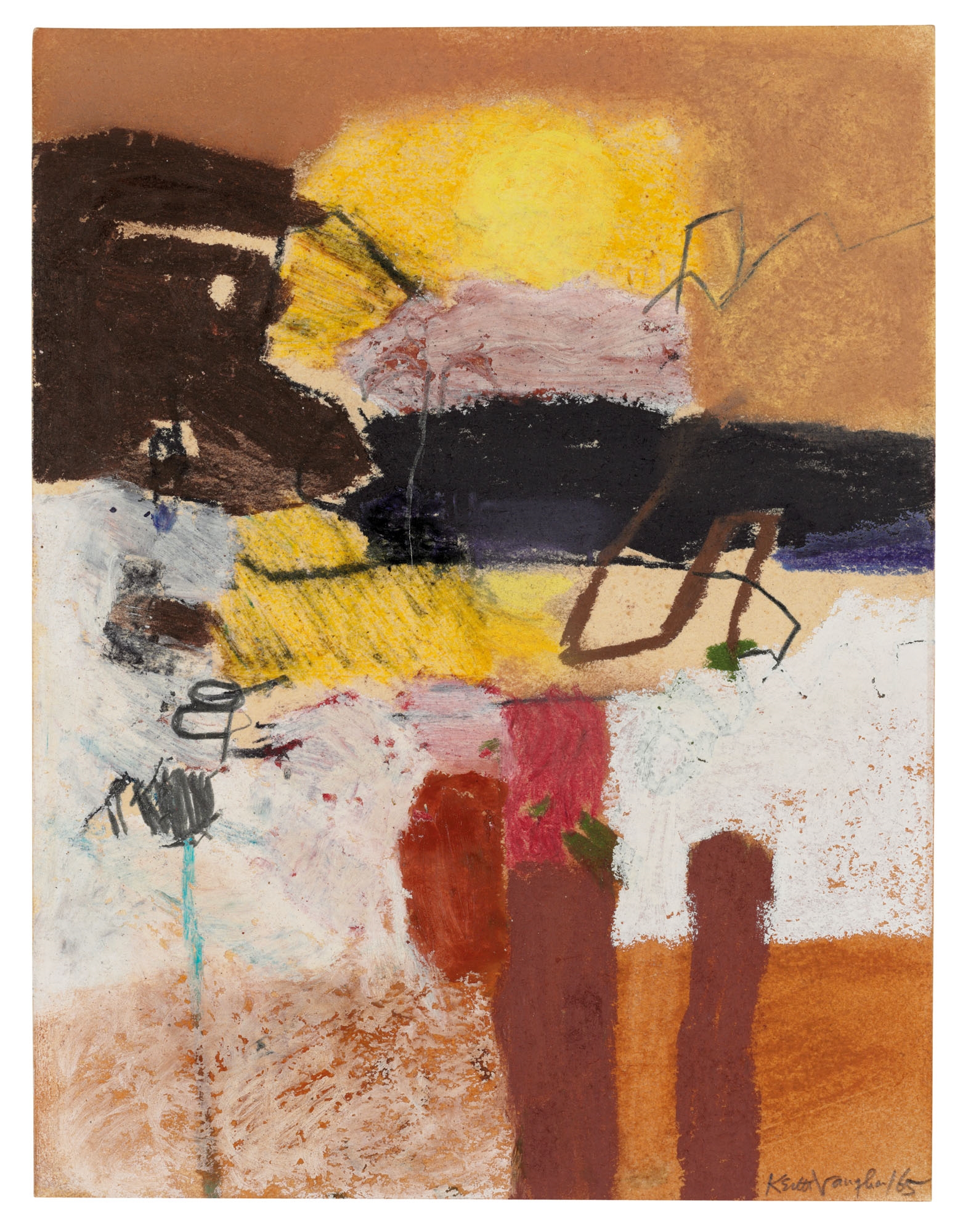 Keith Vaughan | Coast with Grey Figures (1965) | MutualArt