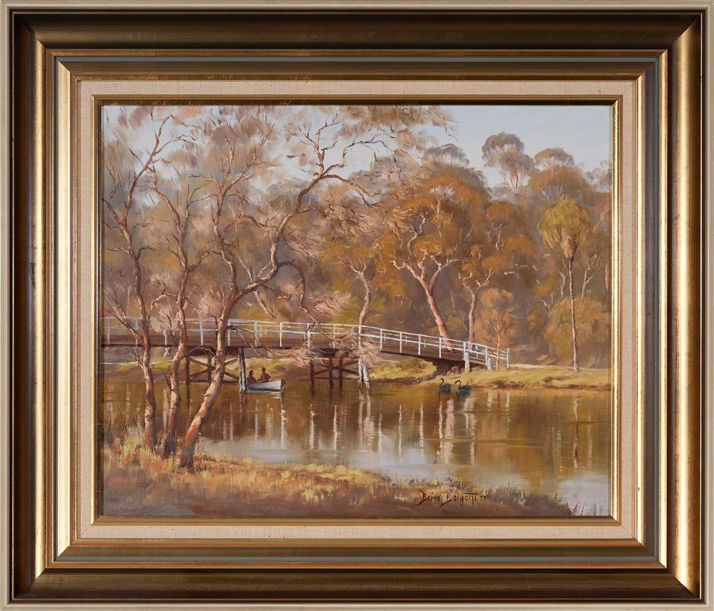 Brian Baigent | Rowing Under A Bridge (1977) | MutualArt