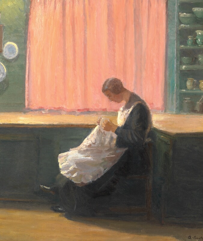 Anna Kirstine Ancher | The painter's daughter Helga at the piano in the ...