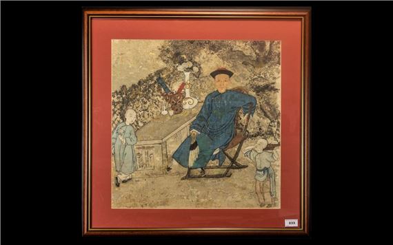 Chinese School, 16th Century | noble scholar seated on a Ming folding ...