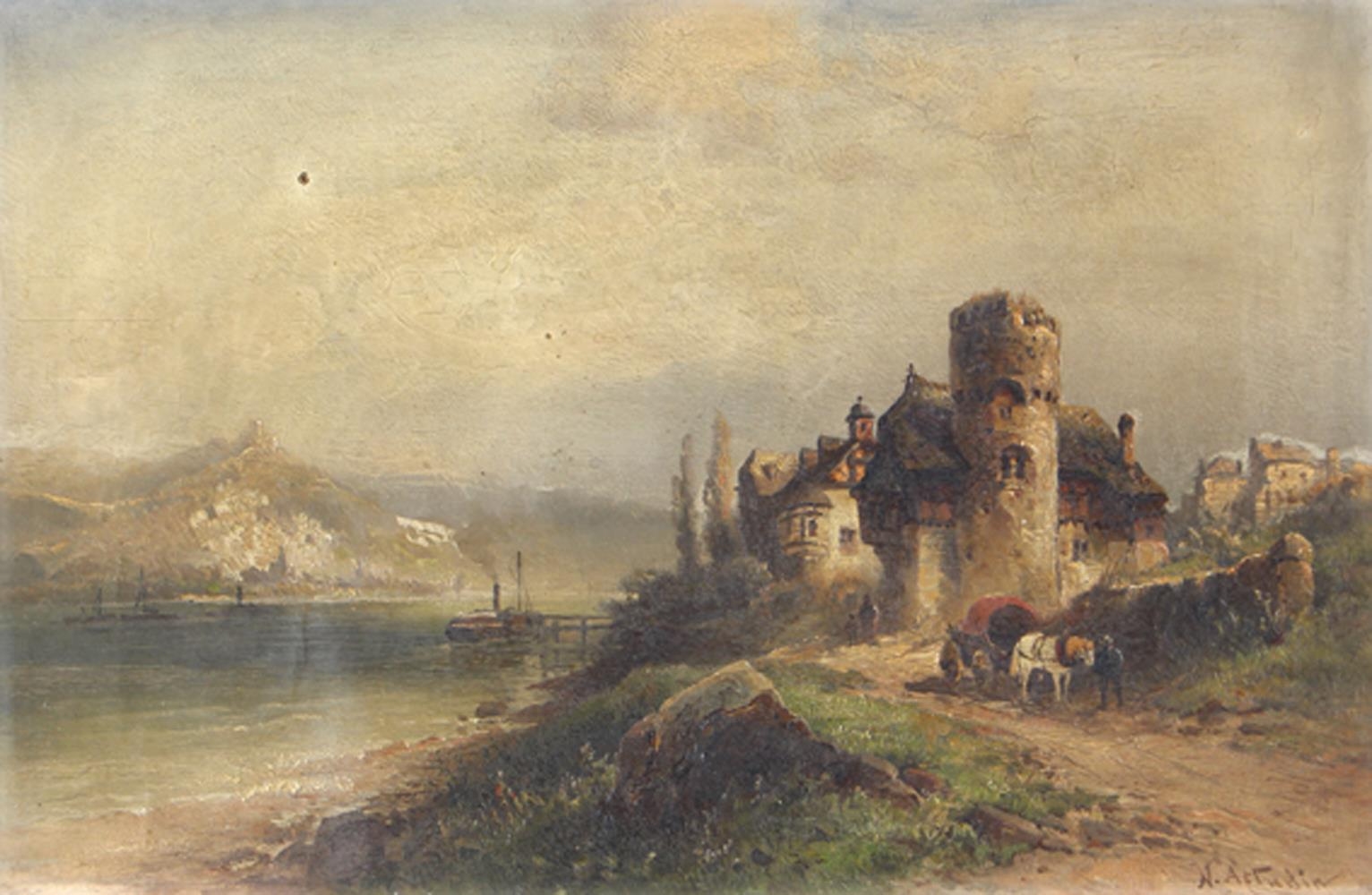 Nicolai von Astudin | Burgruine am Rhein | MutualArt