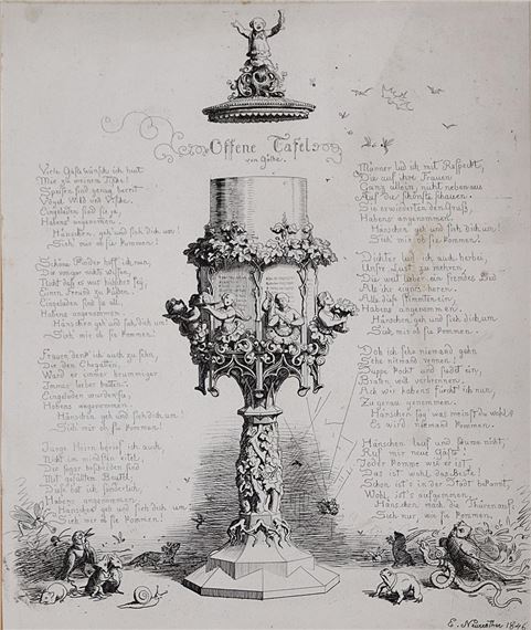 Eugen Napoleon Neureuther | Offene Tafel von Goethe (1846) | MutualArt