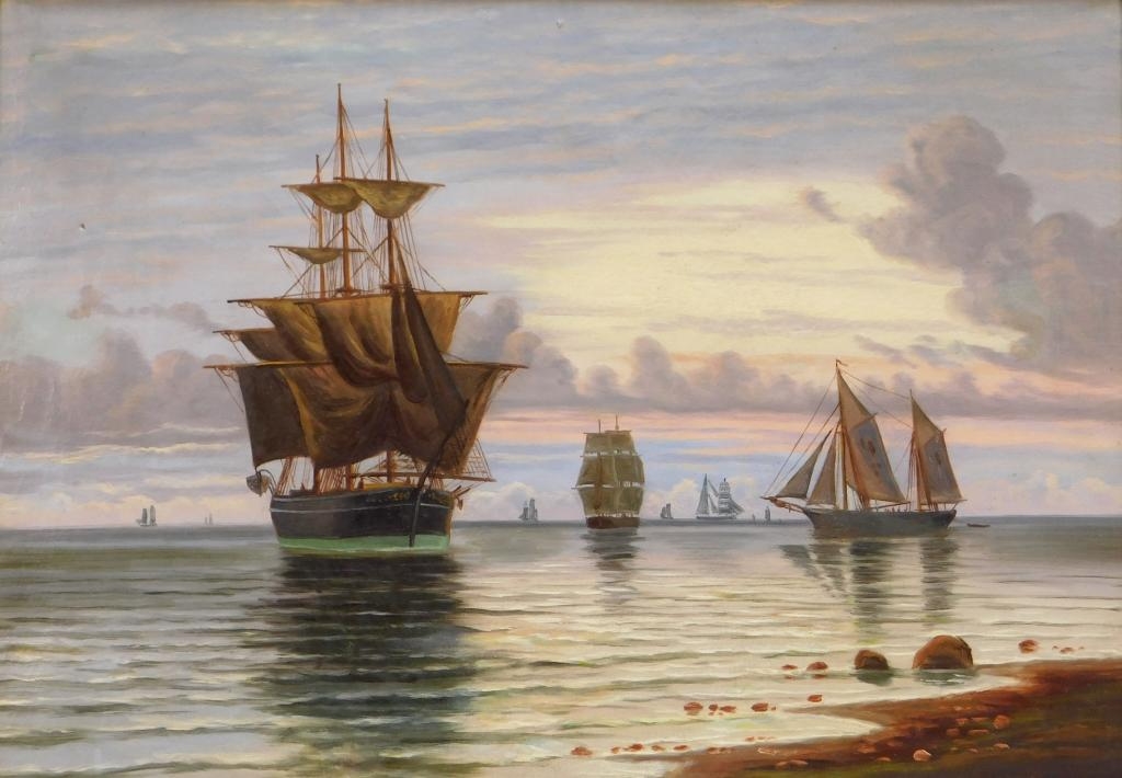 Vilhelm Bille | Illuminated Maritime Painting | MutualArt