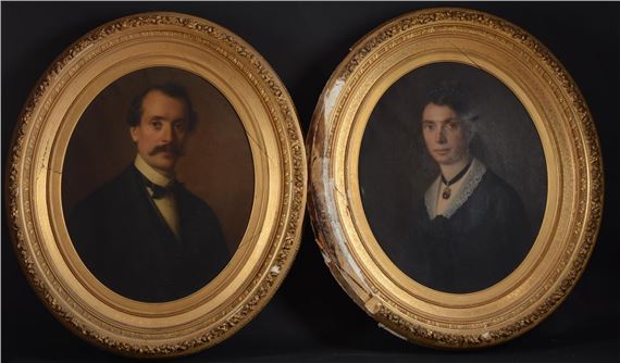 Theodore Bernard de Heuvel | Paire de portraits (1873) | MutualArt