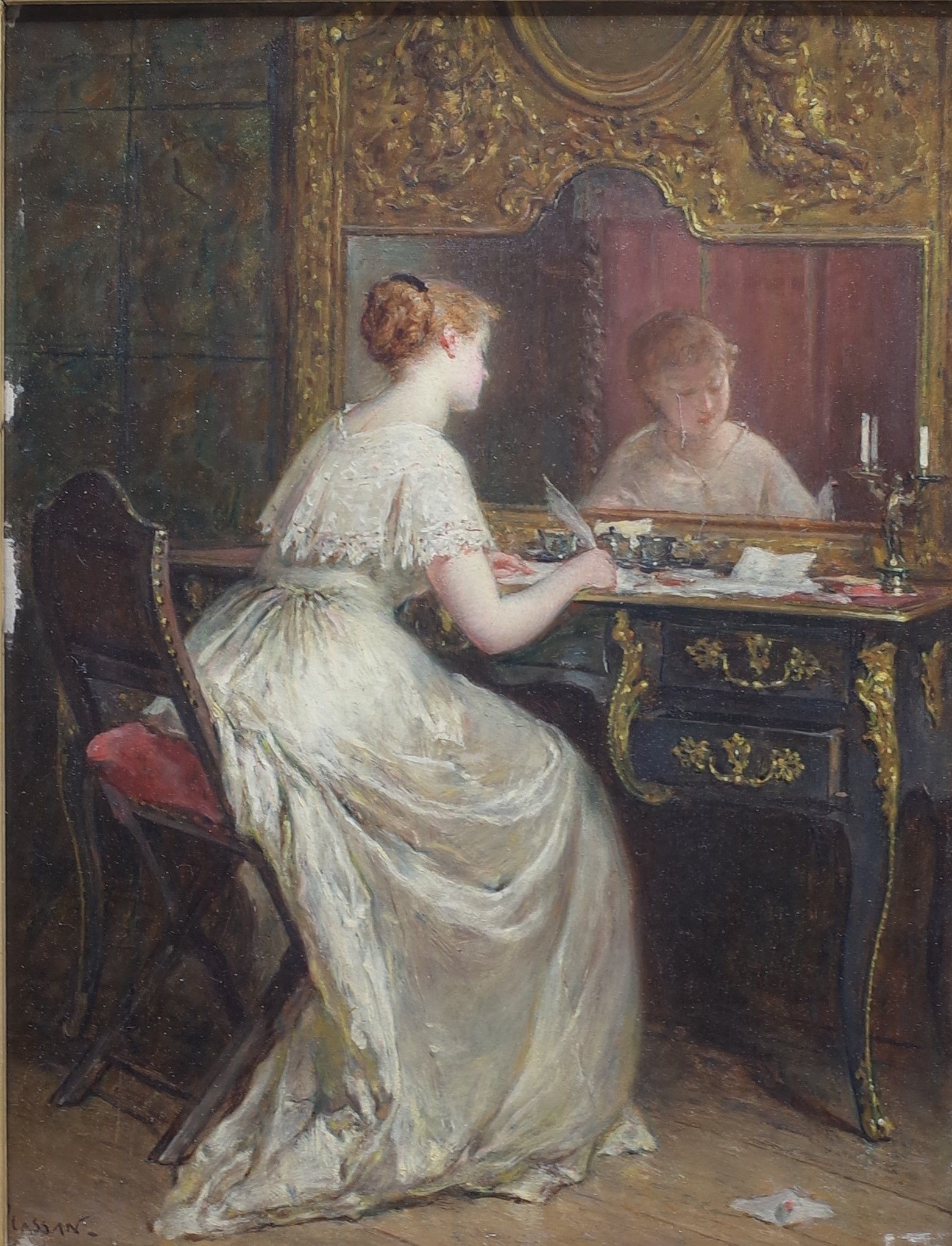 Woman Writing A Letter Painting