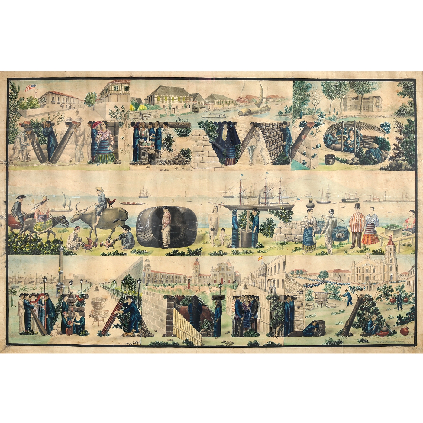 José Honorato Lozano | Letras y’ Figuras (Views of Manila) (1850 ...