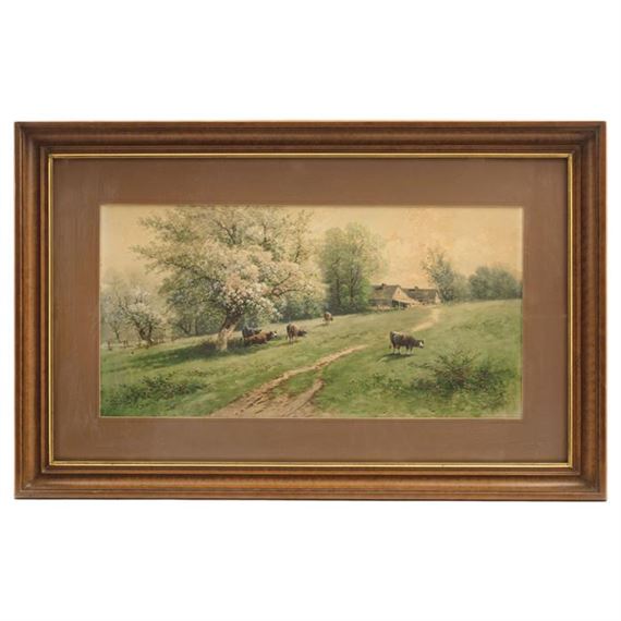 Carl Weber | PAISAJE CAMPIRANO CON VACAS | MutualArt