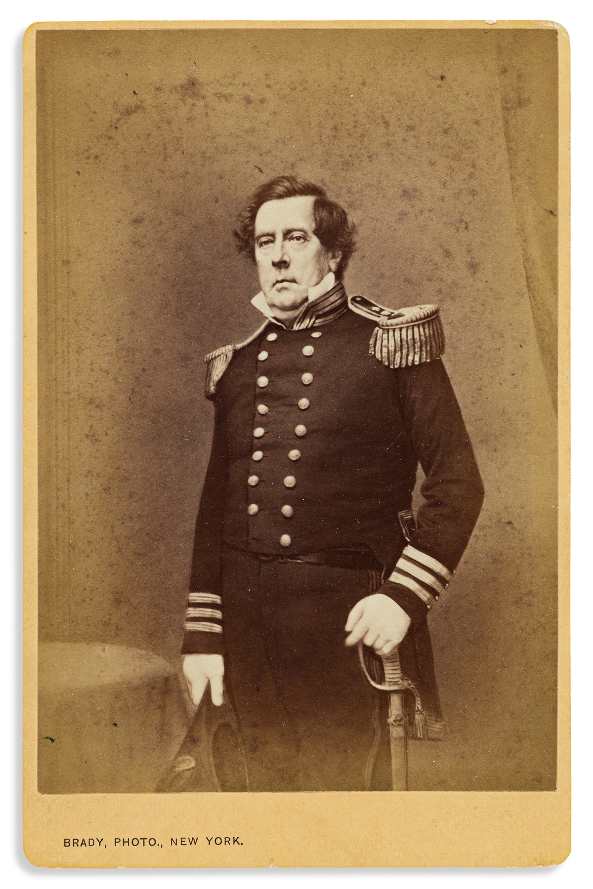 Mathew B. Brady | A cabinet card portrait of Commodore Matthew ...