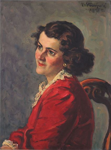 Veljko Stanojevic | PORTRET DAME (1955) | MutualArt