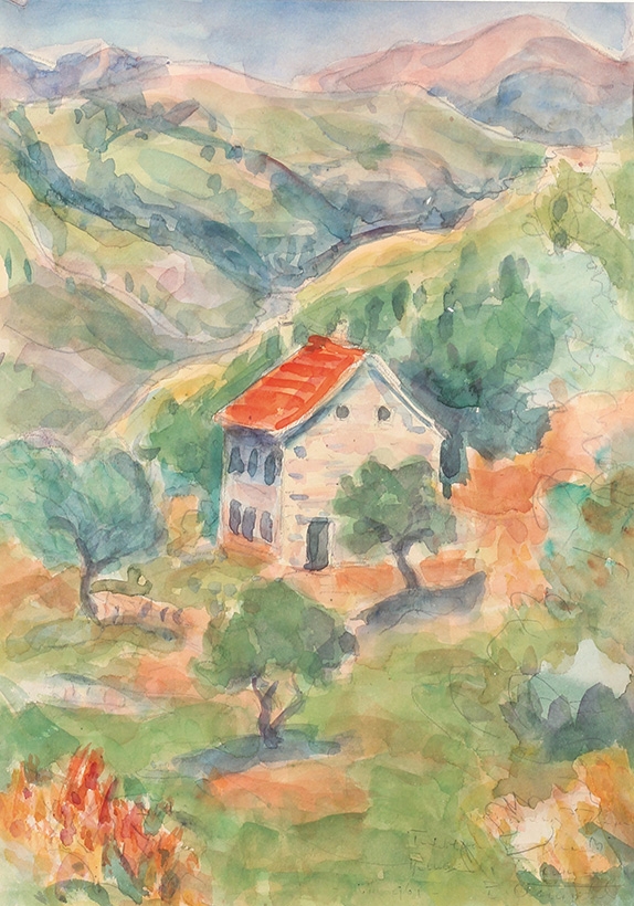 Veljko Stanojevic | PEJZAŽ SA KUĆOM (1961) | MutualArt