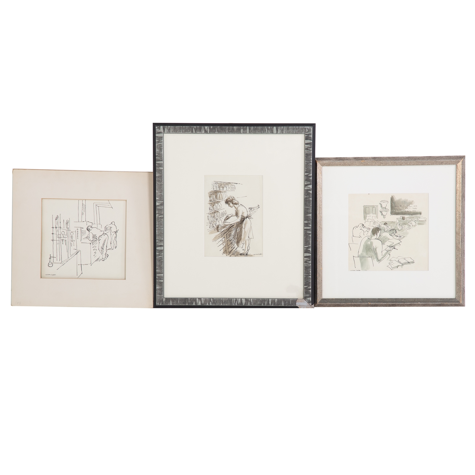 Aaron Sopher | Three Science Themed Drawings | MutualArt