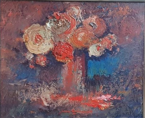 Jean Brenner | Bouquet of flowers, orange tones | MutualArt