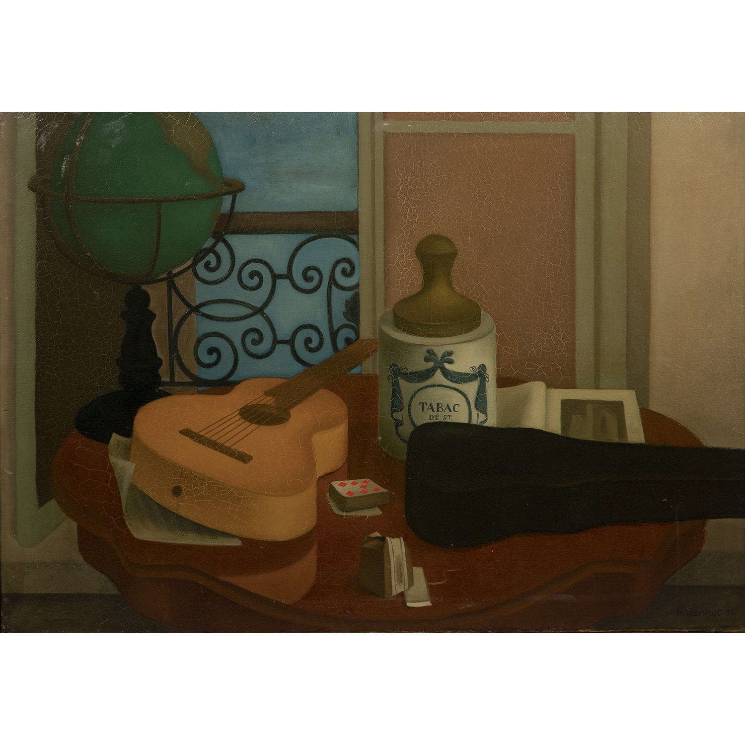 Henri Jannot | NATURE MORTE À LA GUITARE (1939) | MutualArt