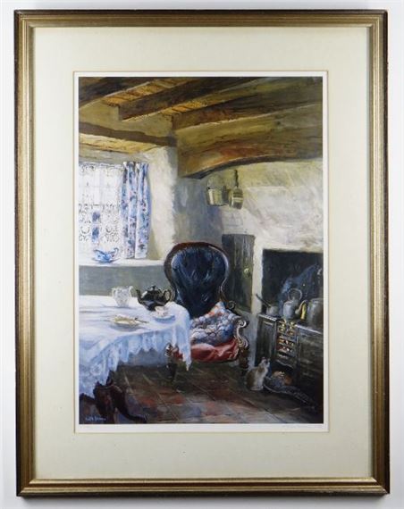 Keith Andrew | Interior of a Welsh cottage | MutualArt