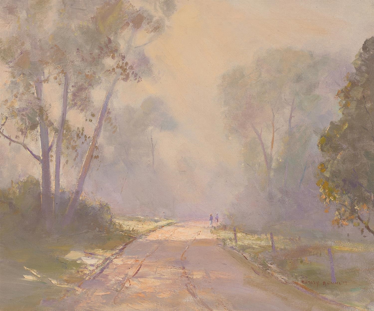 Rubery Bennett | (Figures Along a Curved Road) | MutualArt