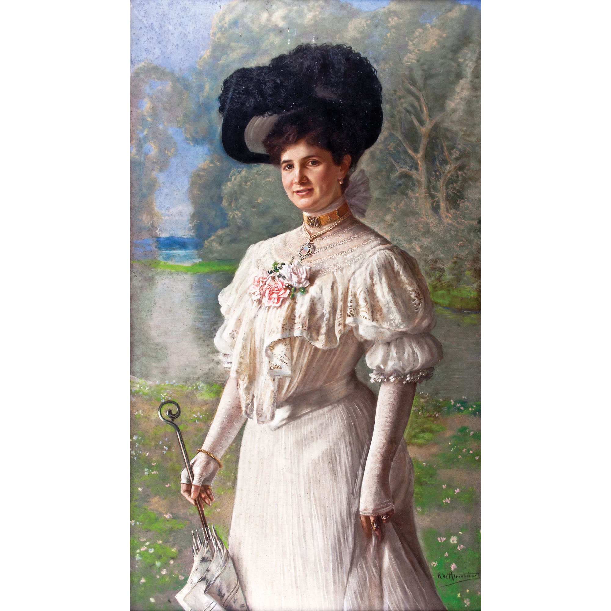 José Ruiz de Almodóvar Burgos | Retrato de señora en un paisaje | MutualArt