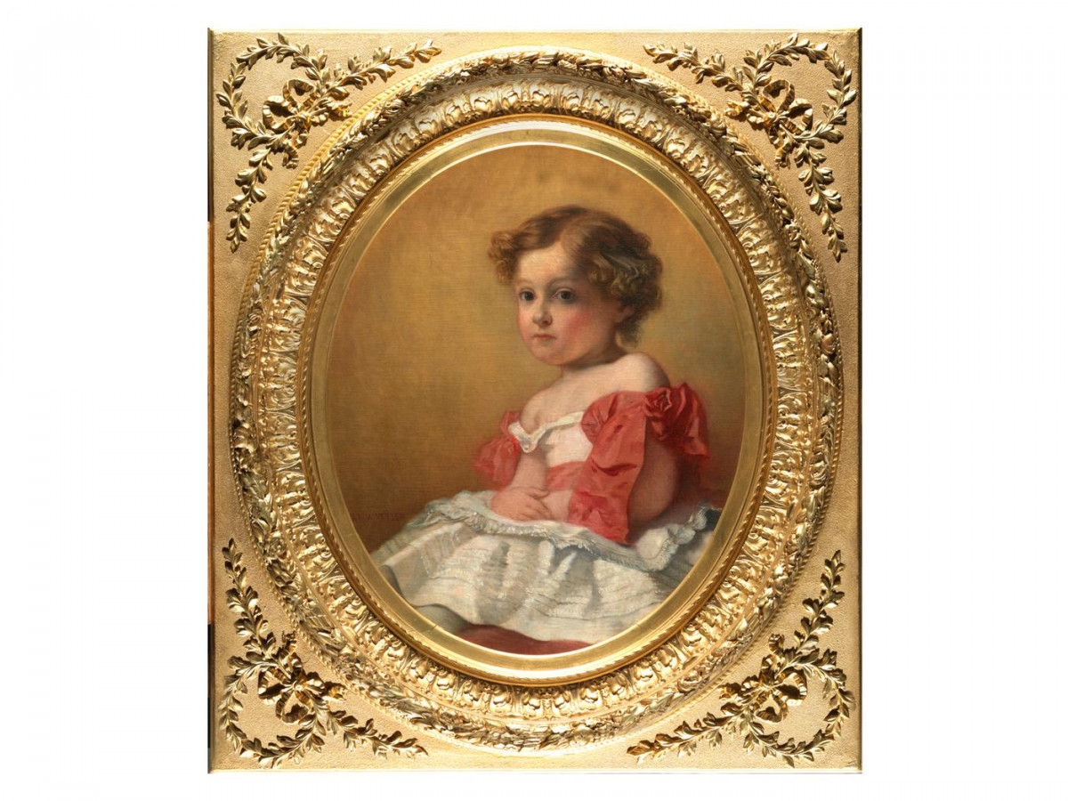 Charles-Emile Wattier | Portrait de jeune fille de trois-quart | MutualArt