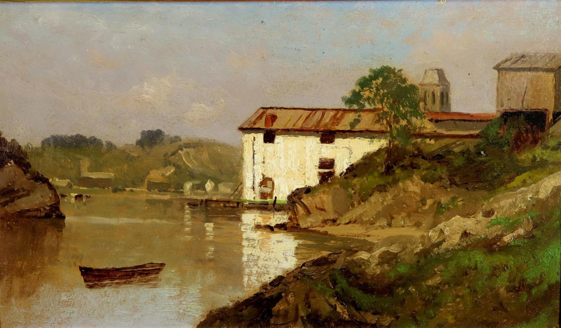 John Bunyan Bristol | Rural landscape with water and structures on ...