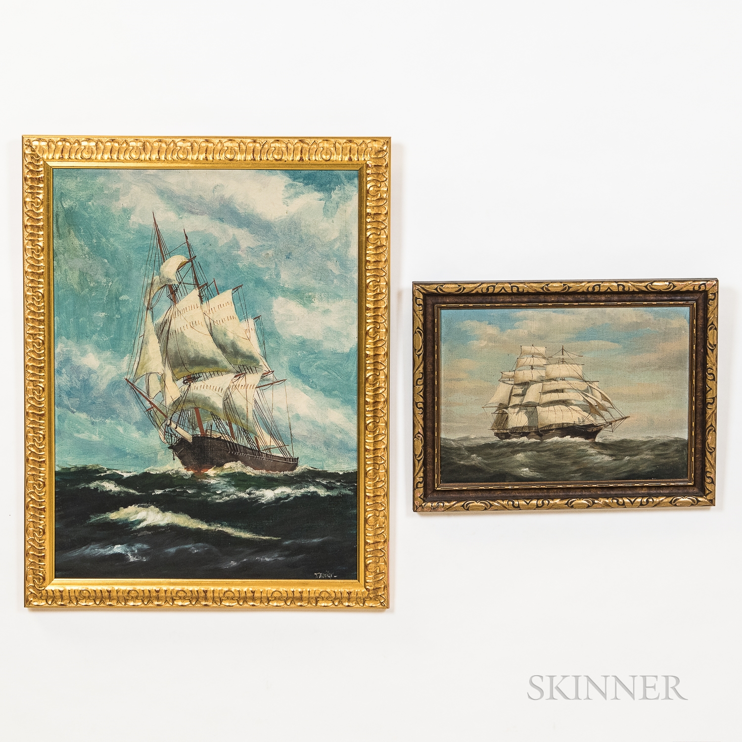 T. Bailey | Two Framed Maritime Paintings | MutualArt