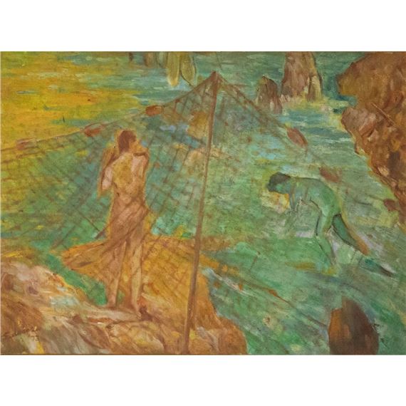 Victorio Edades | Untitled (Fisherman) (1973) | MutualArt