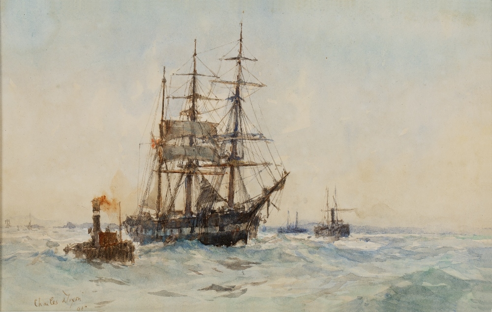 Charles Dixon | frigate and further shipping at sea | MutualArt