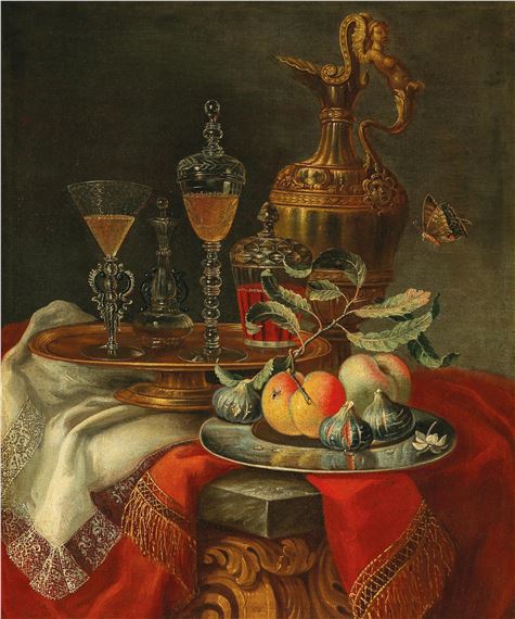 German School, 17th Century | A still life with fruit, glasses and a ...