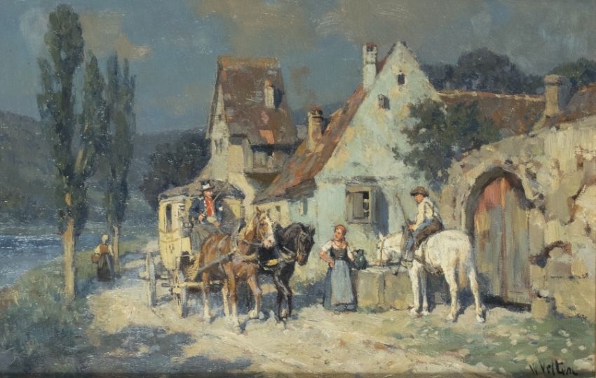 Wilhelm Velten | Stagecoach in Franconia | MutualArt
