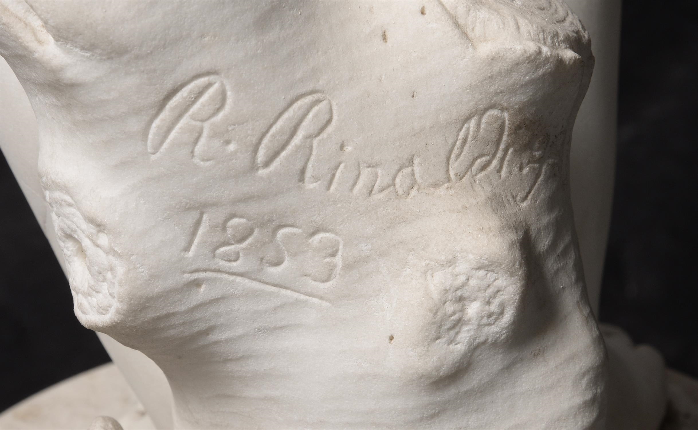 Rinaldo Rinaldi | a sculpted white marble model of a standing putto ...