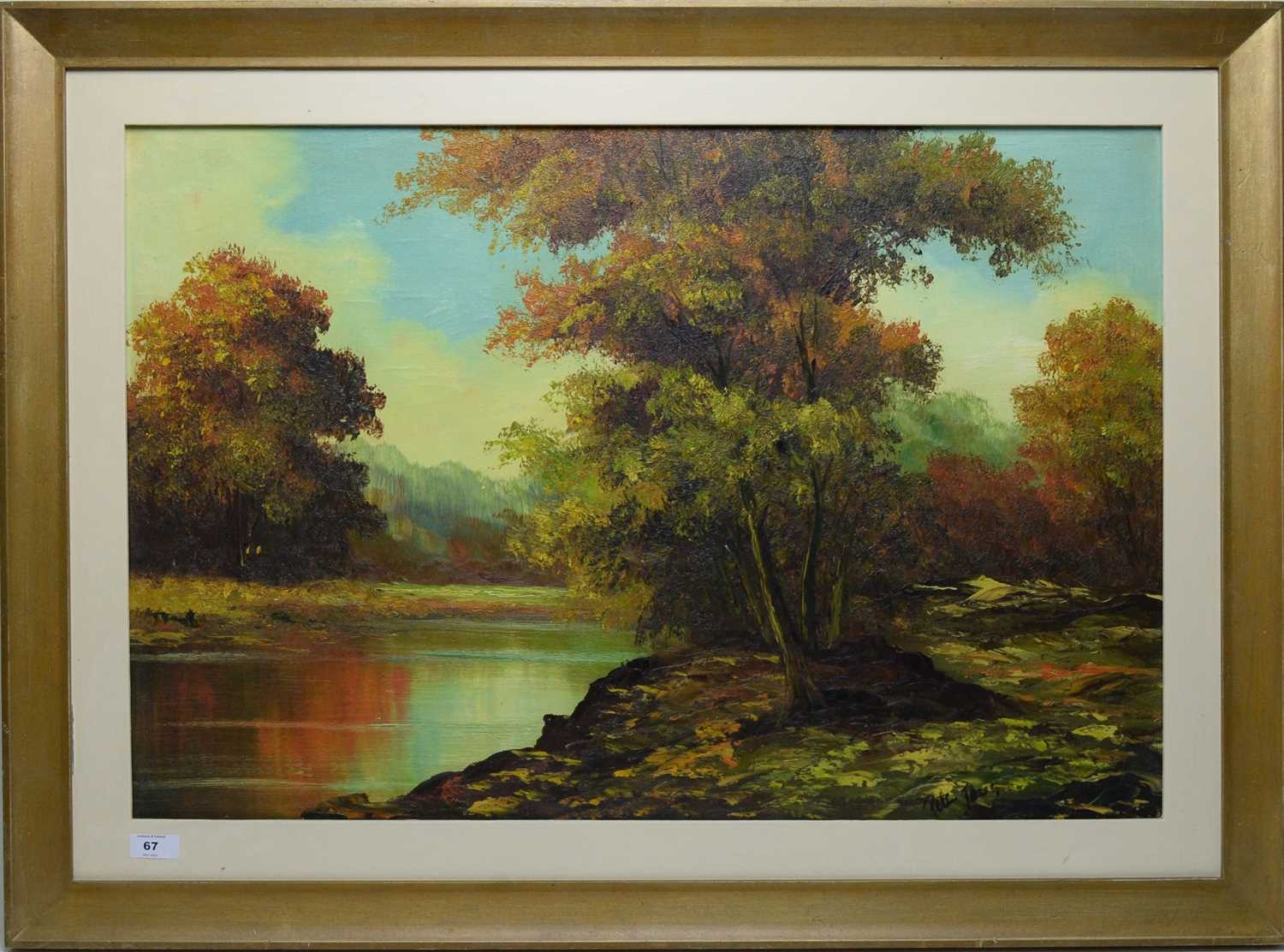 Peter Tang | Trees by a river | MutualArt