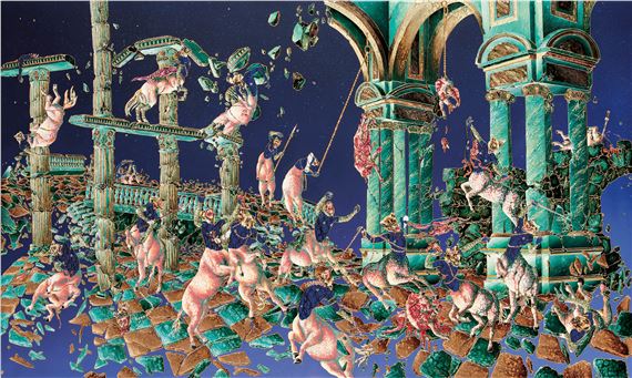 Raqib Shaw | Fall of the Jade Kingdom II - Paradise Lost II (2014) | MutualArt