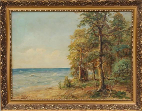 Karl Rosen | Seascape with pine trees (19th Century 20th Century ...