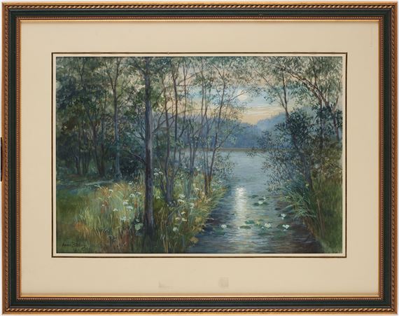 Anna Billing | Näckrosor i solnedgång | MutualArt