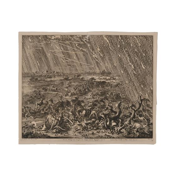 Jan Luyken | The Plague of Fiery Hail over Egyptî ìDe Plaag van Hagel ...